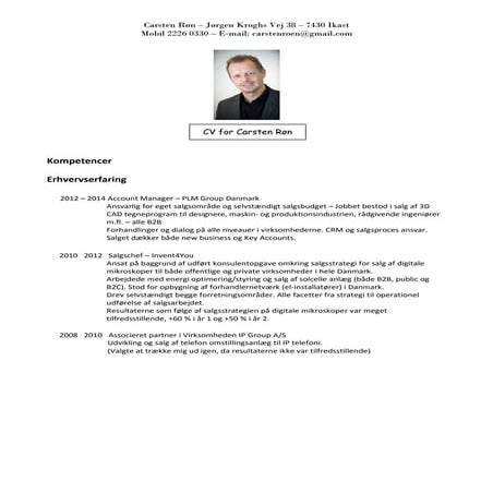 Carsten røn cv - 2014 | DOC