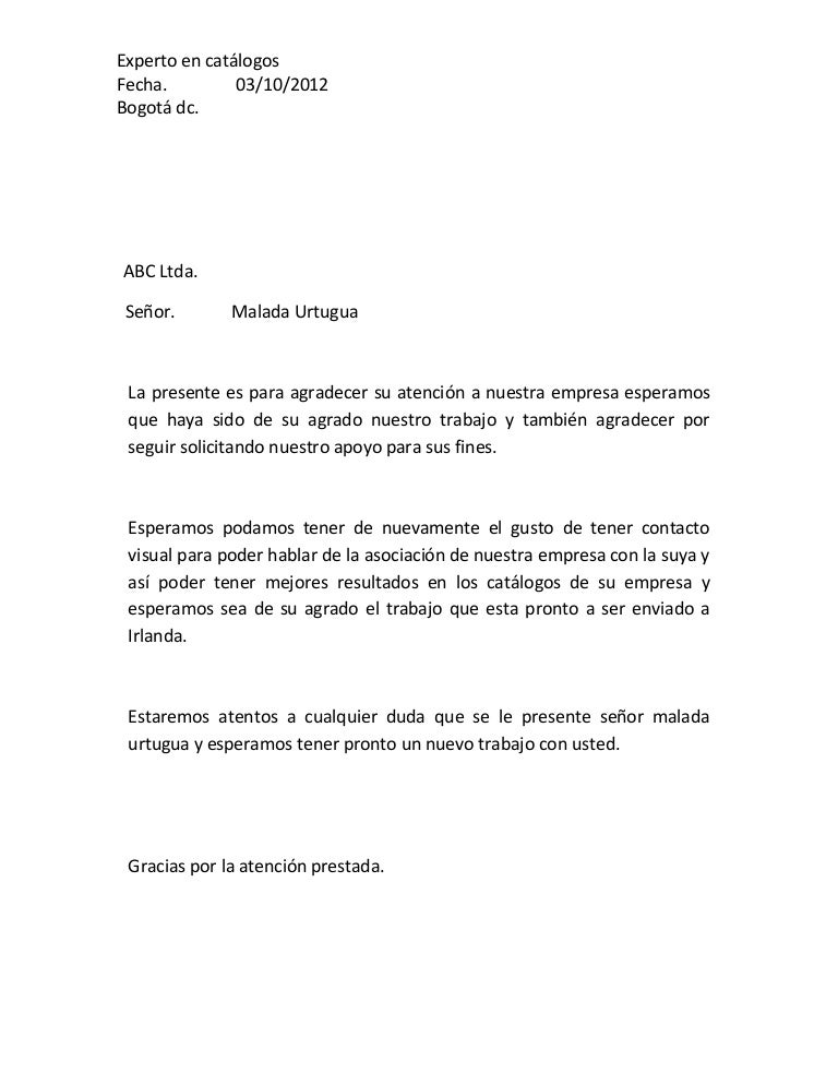 Formato Para Escribir Una Carta