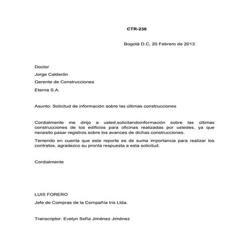 Carta Estilo Bloque | DOCX