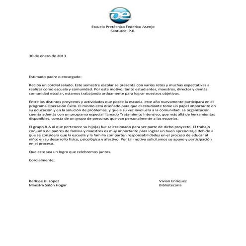 Carta informativa | DOCX