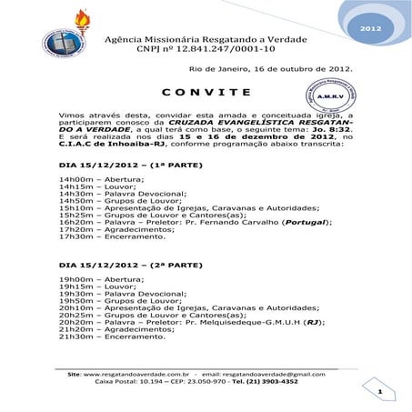 Carta convite | PDF