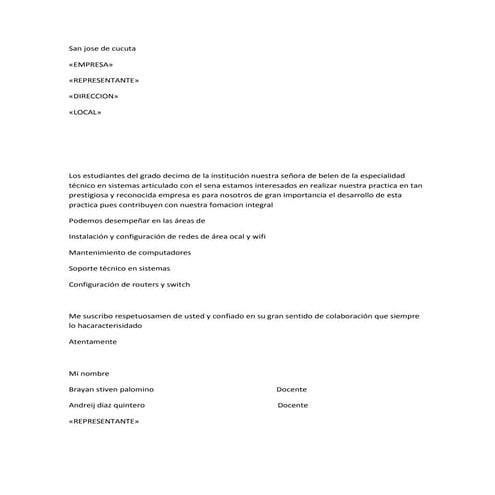 Carta de sistema | DOCX