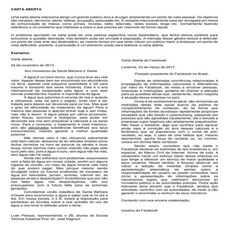 Carta aberta conceito e exemplos