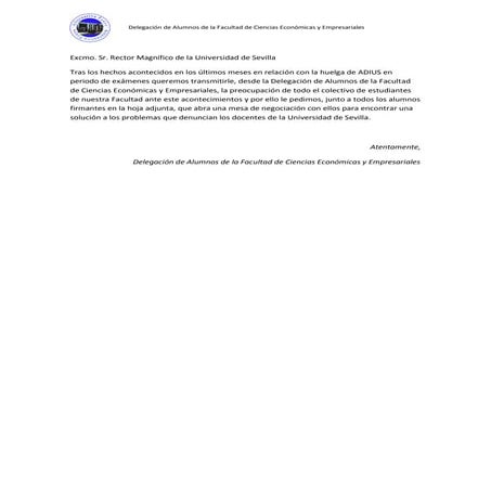 Carta al Rector de la Universidad de Sevilla | PDF