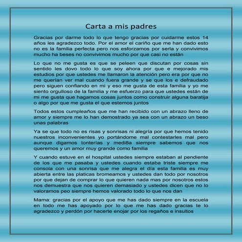 Carta a mis padres | PDF