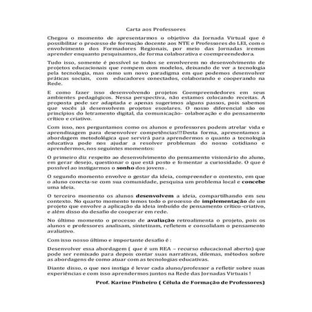 Carta aos professores | DOCX