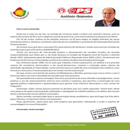 Carta apresentacao de candidatura | PDF