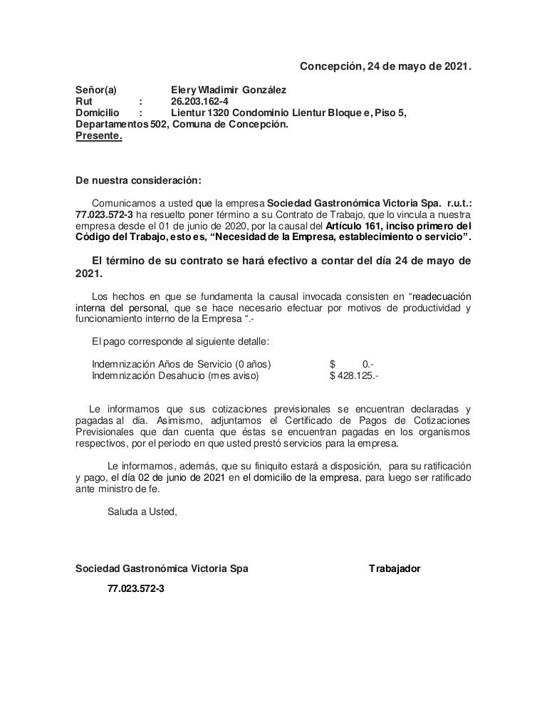 Carta De Aviso Ejemplo Carta De Aviso Ejemplo