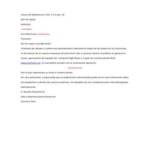 Carta base | DOCX