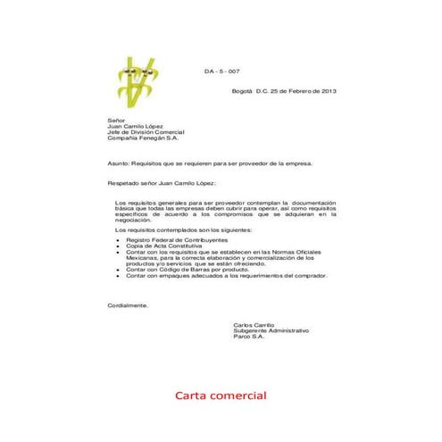 Ejemplo De Carta Comercial 2013 Carta Formal: Cómo Hacer, Ejemplos Y