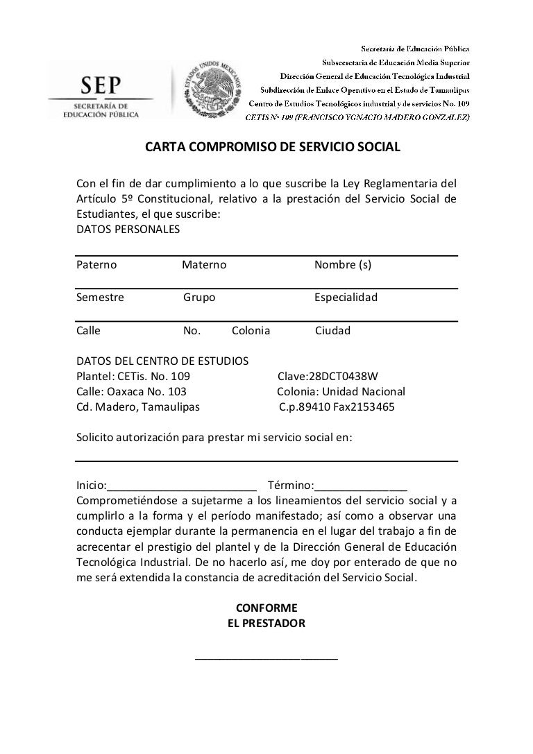 Carta Compromiso Laboral Ejemplos