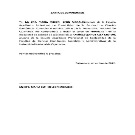 Carta de compromiso | DOCX