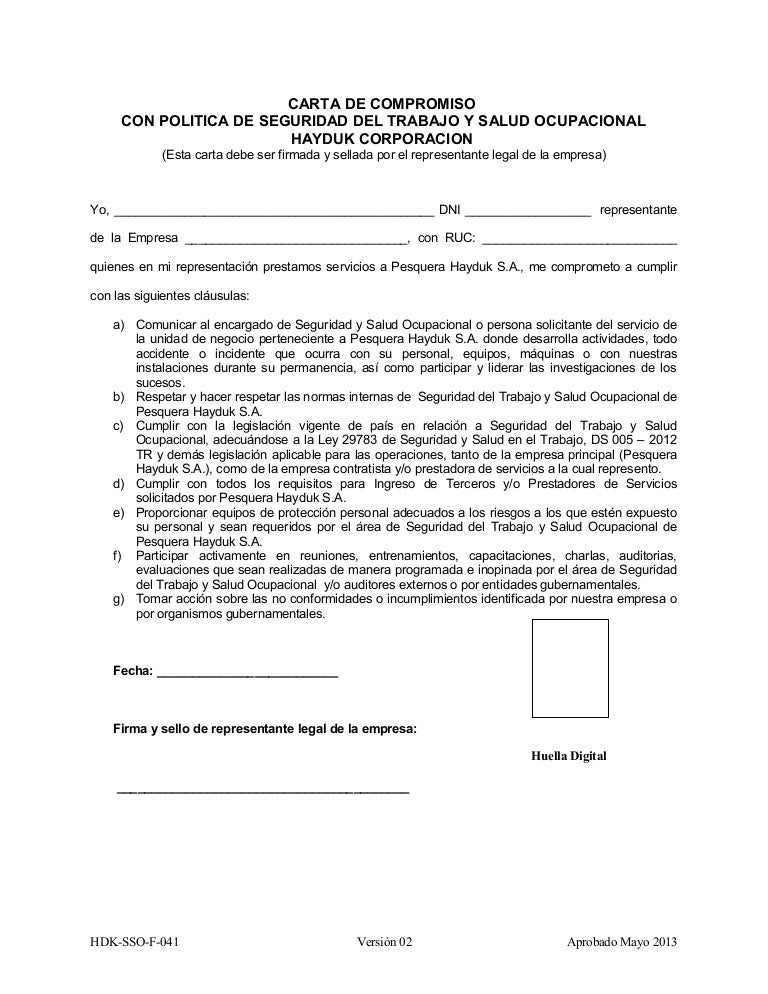 Modelo Carta Compromiso Contrato Laboral Modelo De Informe Images