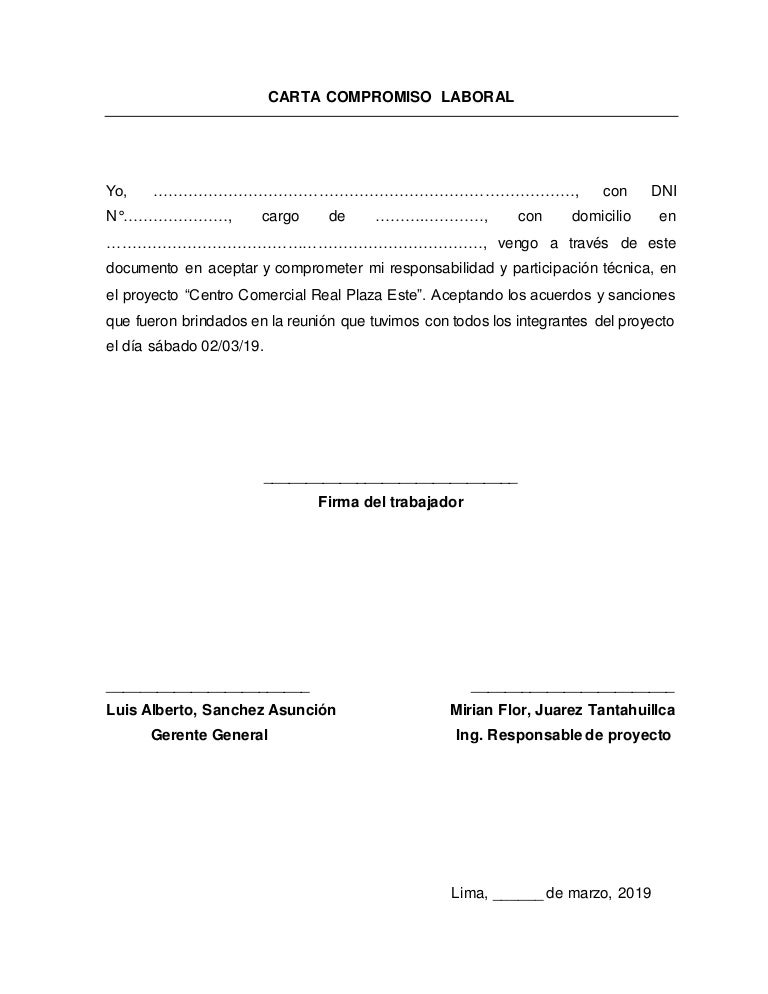 Carta Compromiso Laboral Ejemplos Y Formatos Word Pdf Vrogue
