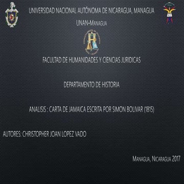 Analisis Carta de Jamaica- Simon Bolivar | PPTX
