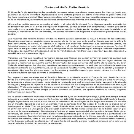 Carta del jefe seattle al presidente | DOC