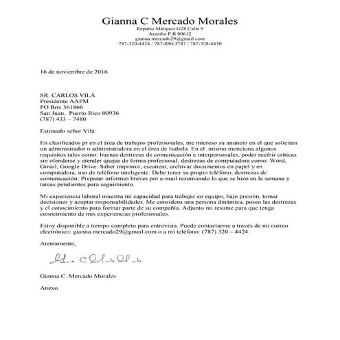 Carta de presentacion (picart) | DOCX