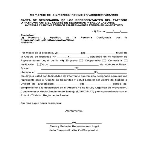 Carta De Intencion De Ascenso Laboral