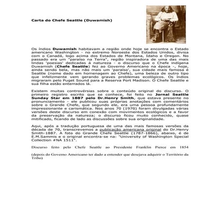 Carta do chefe seattle | PDF