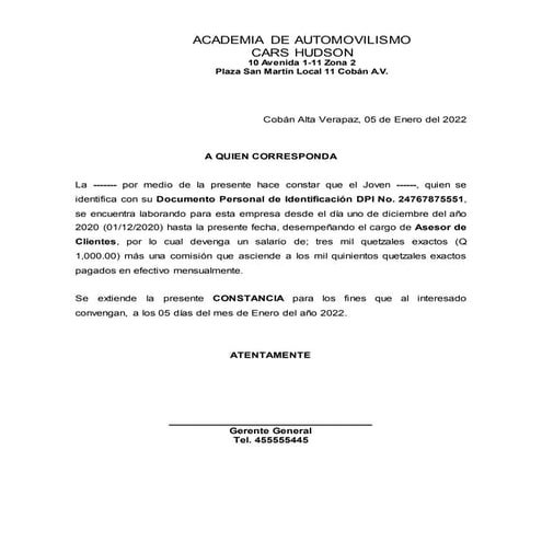 Modelo De Carta De Trabajo Formatos Modelo Y Ejemplos 2024