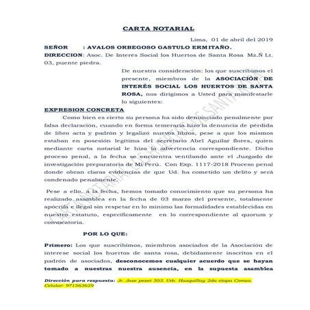 Carta Notarial Pdf