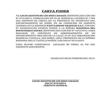 Carta poder simple | DOCX