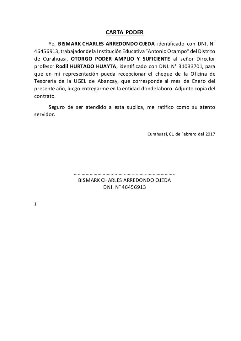 Carta De Poder General