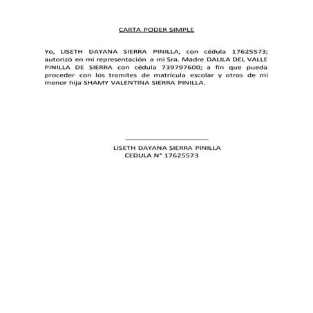 Carta poder simple | DOCX