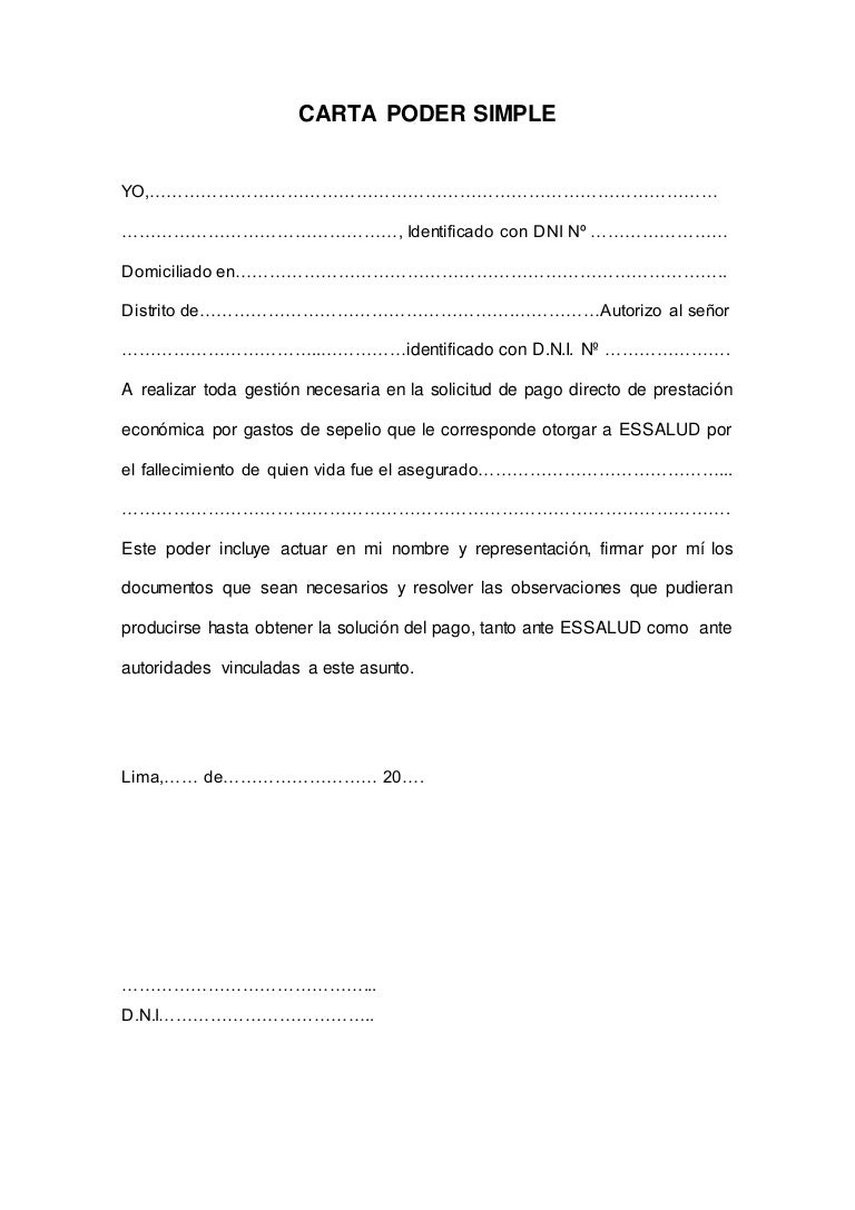 Carta poder simple