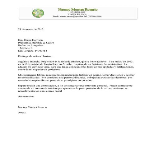 Carta presentación vitae | DOCX