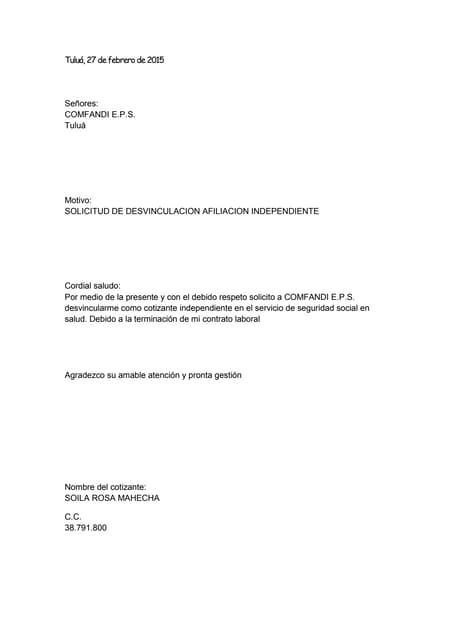 Carta de solicitud. | DOC | Medical Health