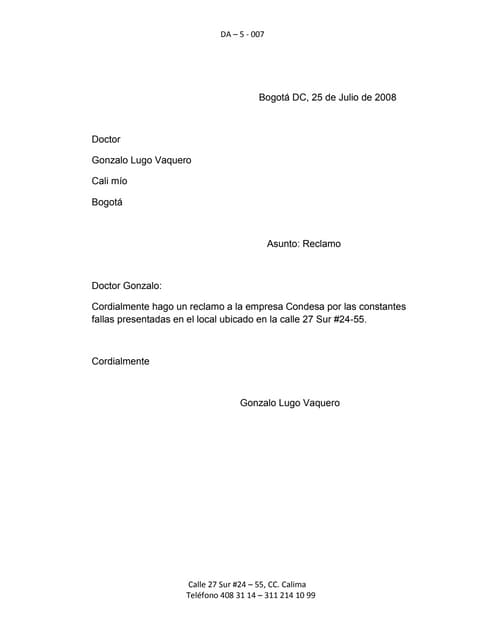 Carta Estilo Bloque | PDF