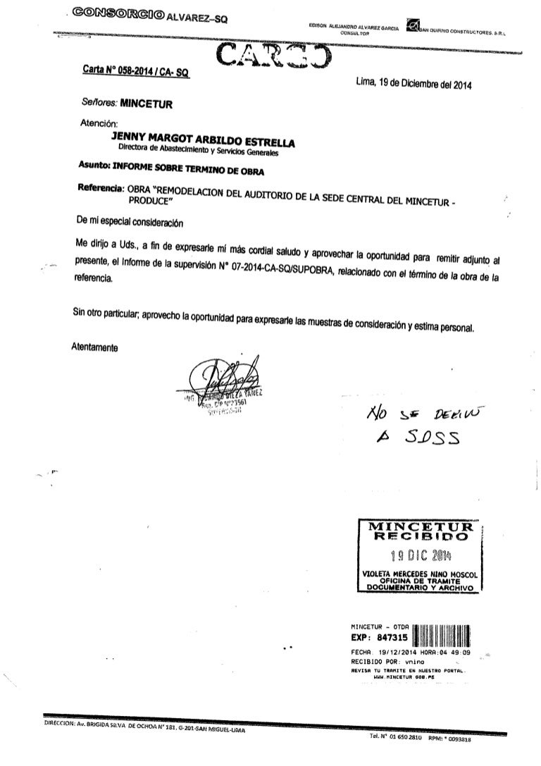 Carta De Informe