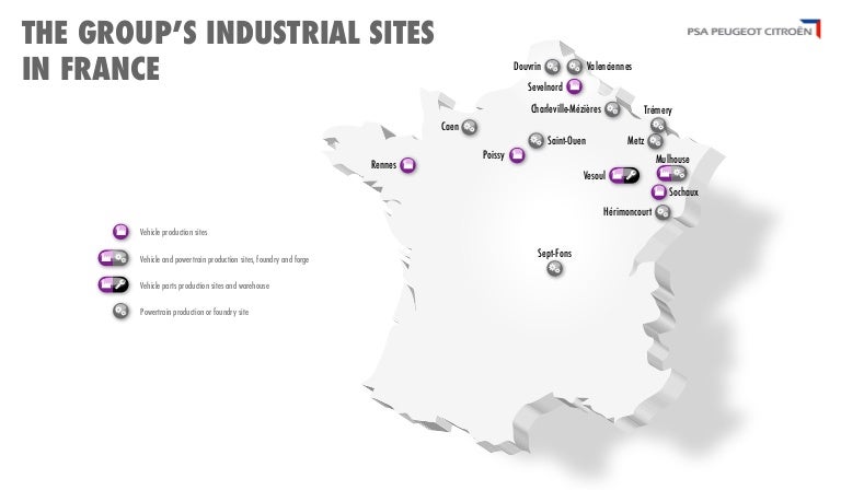 The Group's industrial sites in France