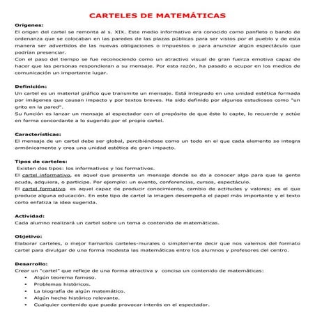 Carteles De MatemáTicas | PDF