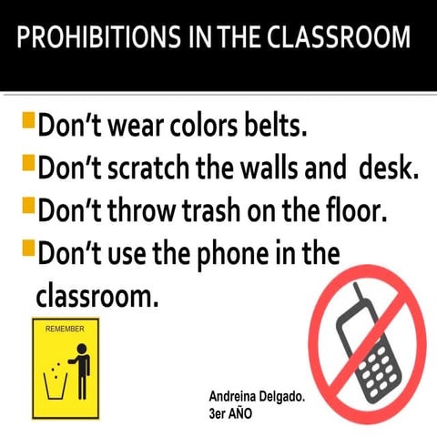 prohibitions in the classroom | PPT | Education