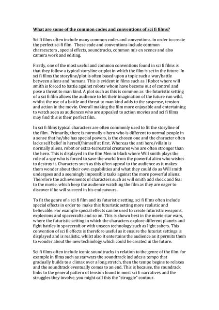 Typical conventions of scifi | PPTX