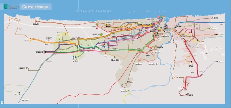 Carte des Lignes Reseau Stareo Rabat Maroc