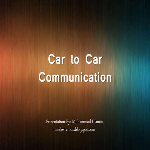 Car to car communication | PPTX