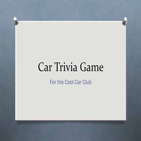 Car Trivia | PPT