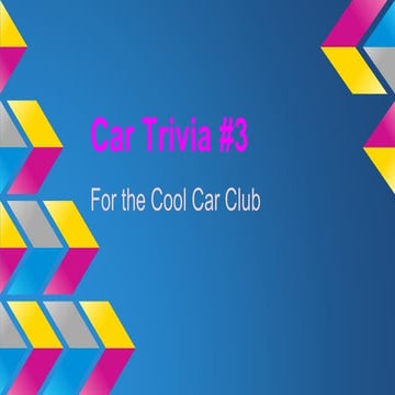Car Trivia #3 | PPT