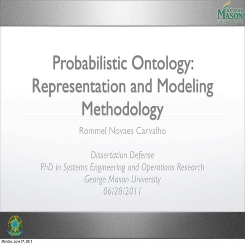 Probabilistic Ontology: Representation and Modeling Methodology | PDF