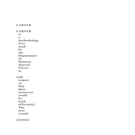 CARVER CARVER is a methodology first used.docx