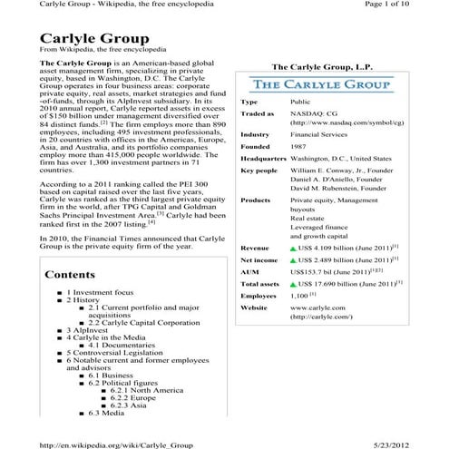 Caryle group (wikipedia) | PDF