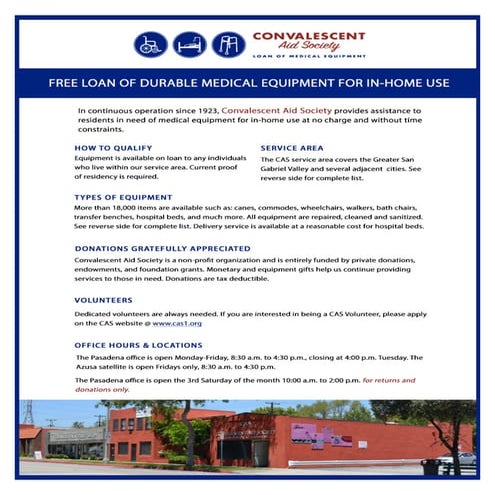 Convalescent Aid Society - Flyer Handount | PDF