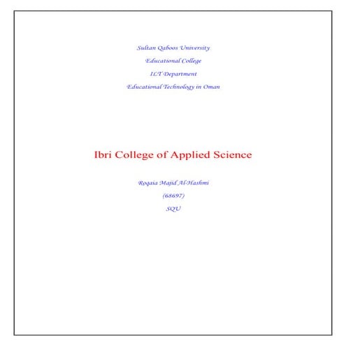 Oman college of management & technology | DOCX