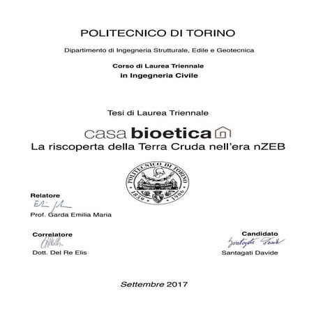 Casa bioetica la riscoperta della terra cruda nell'era n zeb | PDF