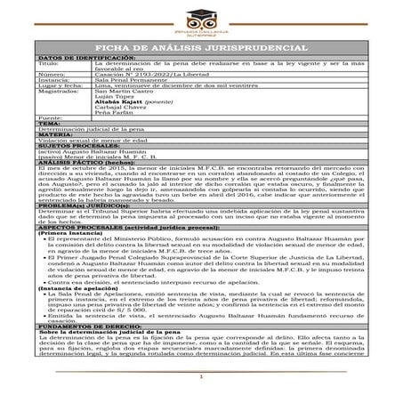 Casación N° 2193-2022 La Libertad, la determinación de la pena debe ...