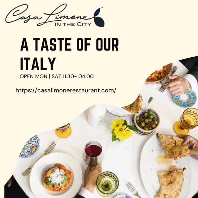 casa limone nyc restaurant : A Taste of Our Italy | PDF