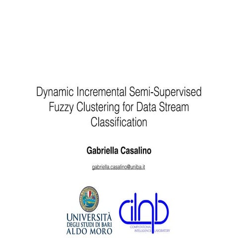 Dynamic Incremental Semi Supervised Fuzzy Clustering For Data Stream Classification Ppt